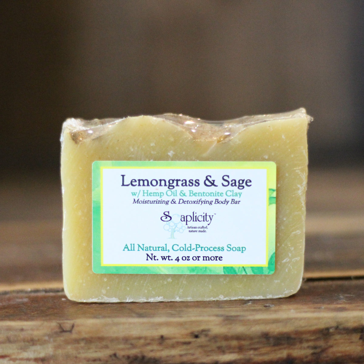 Lemongrass & Sage Soap Bar | 100% Natural & Vegan | Soaplicity