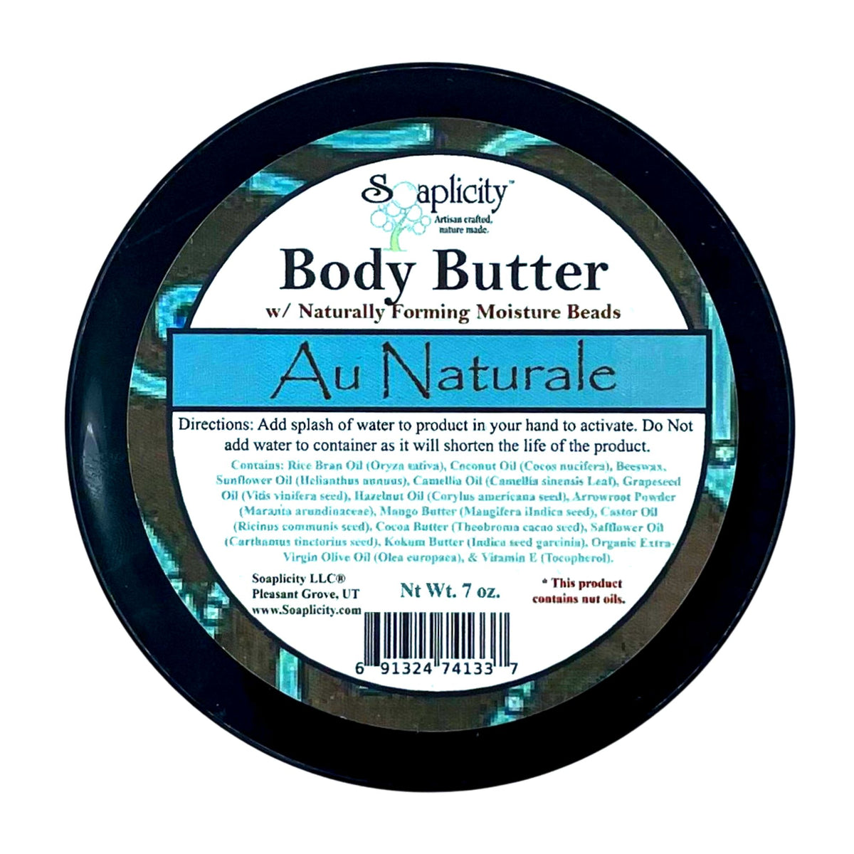 All-Natural Body Butter - Au Naturale (unscented) | Soaplicity