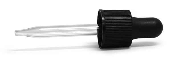 Glass Droppers w/ Black Bulb Polypropylene Cap | Soaplicity